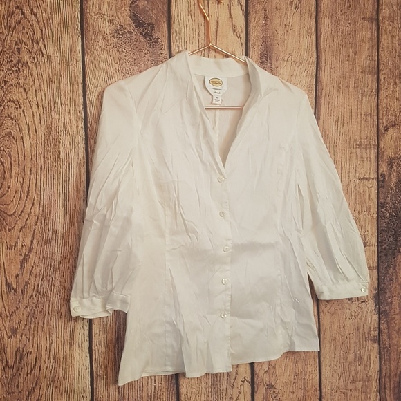 Talbots | Tops | Talbots White Blouse Size 6 | Poshmark